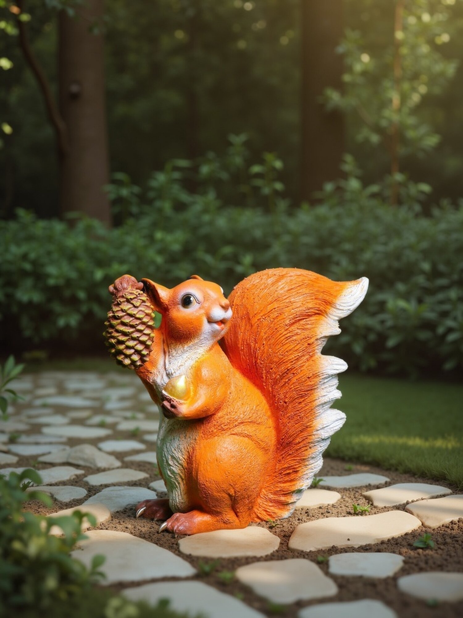 Садовая фигура Хорошие сувениры «Белка с шишкой», полистоун, 28×12×27 см