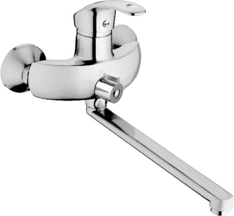 Смеситель с длинным изливом для ванны Haiba HB21 HB2221 с душевым гарнитуром, поворотный, латунный, хром, глянцевый, смеситель для ванны с душем, рычажный, с настенным держателем