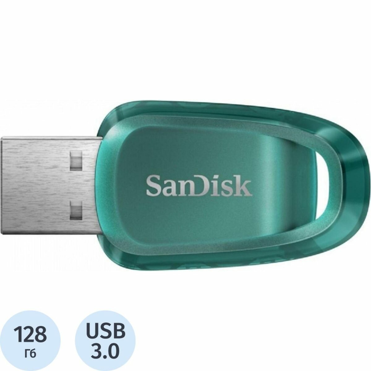 Флеш-память USB SanDisk CZ96 Ultra Eco 128Gb, USB3.2, Blue-Green (SDCZ96-128G-G46) (1881190)