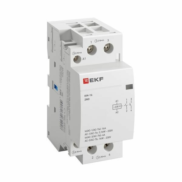 Контактор модульный КМ 16А 2NО (2 мод.) EKF km-2-16-20