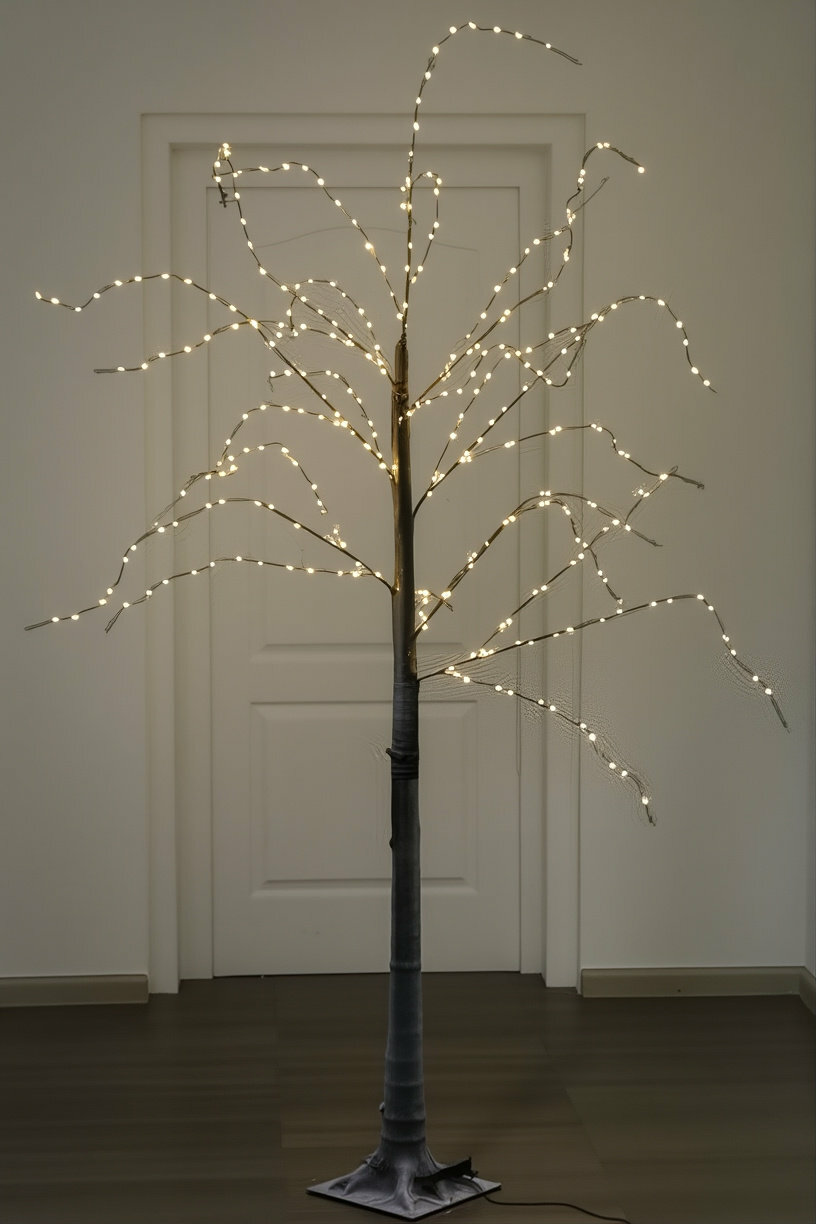 Декоративное светящееся дерево бьерсо, 320 тёплых белых микро LED-огней, 180 см, Winter Deco 4070729