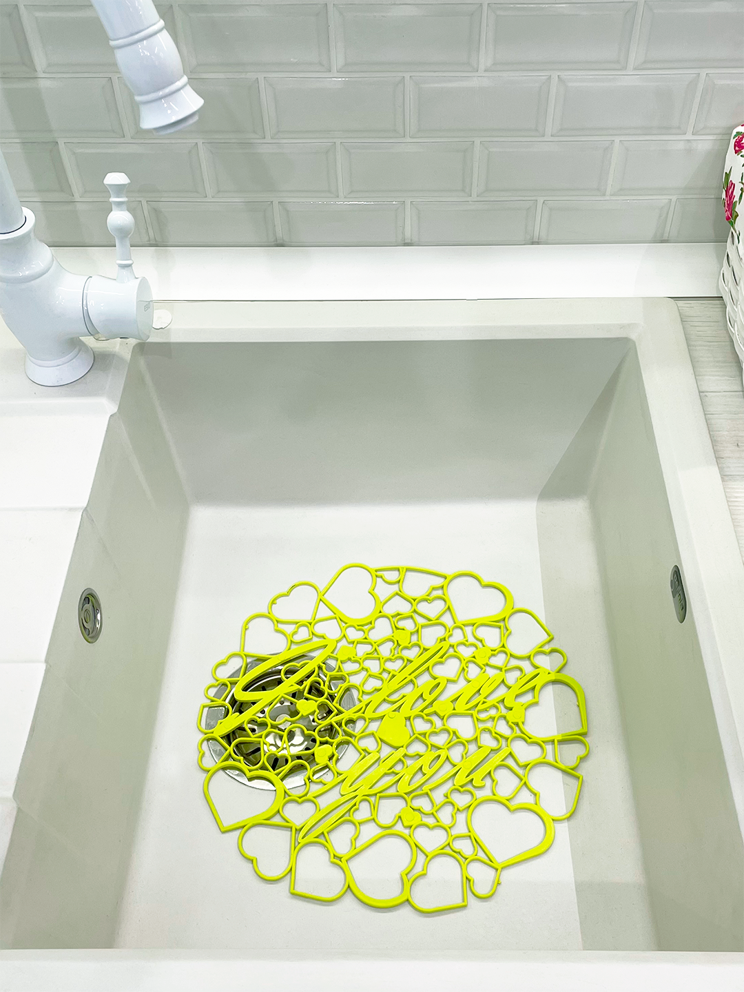 Решетка в раковину круглая 30х30см/Коврик цветной для мойки на кухне/Подложка для раковины