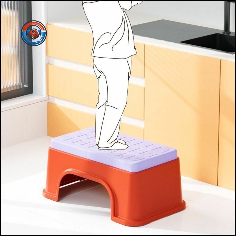 Детский стульчик-подставка с антискользящей поверхностью, стремянка для ванной и кухни, лёгкий табурет для мальчика и девочки от 3 лет, безопасная подножка с рисунком зверей, компактная мебель для дома
