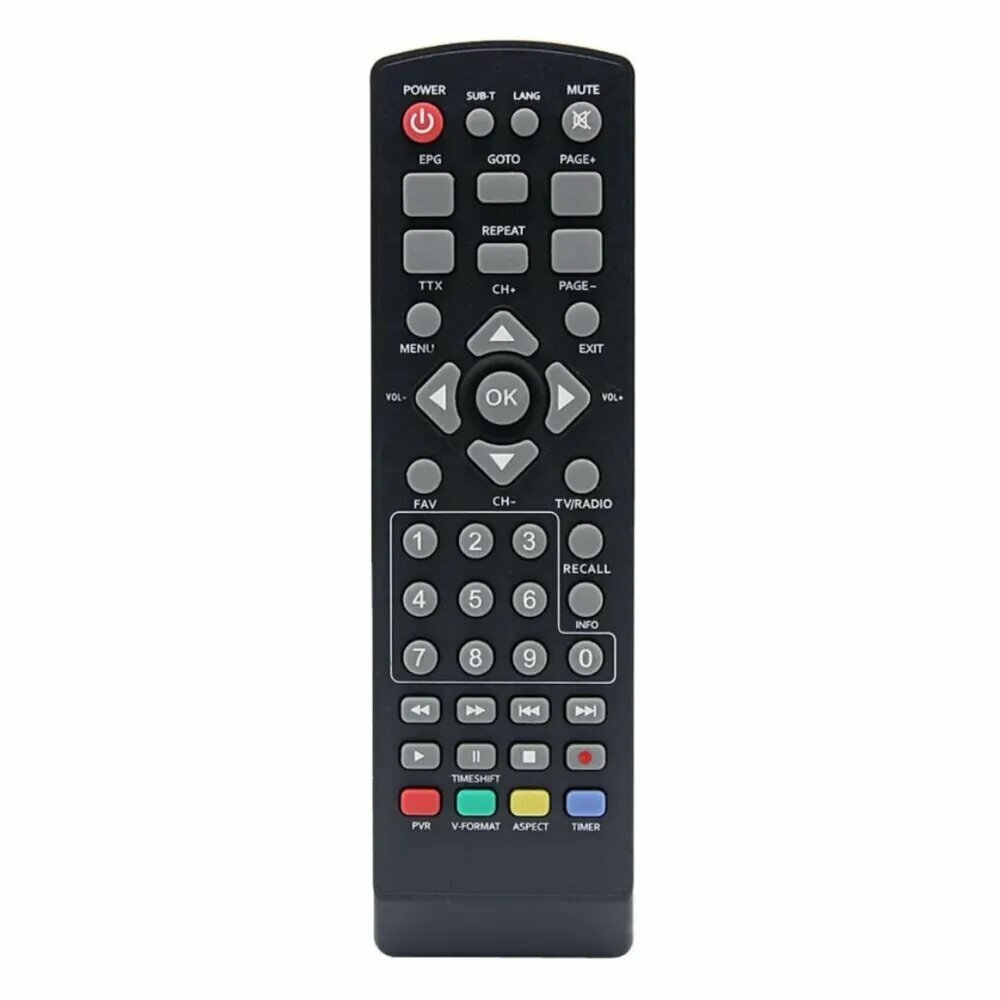 Пульт ДУ для DVB-T2 приставки, Smart TV Box, HDTV, черный
