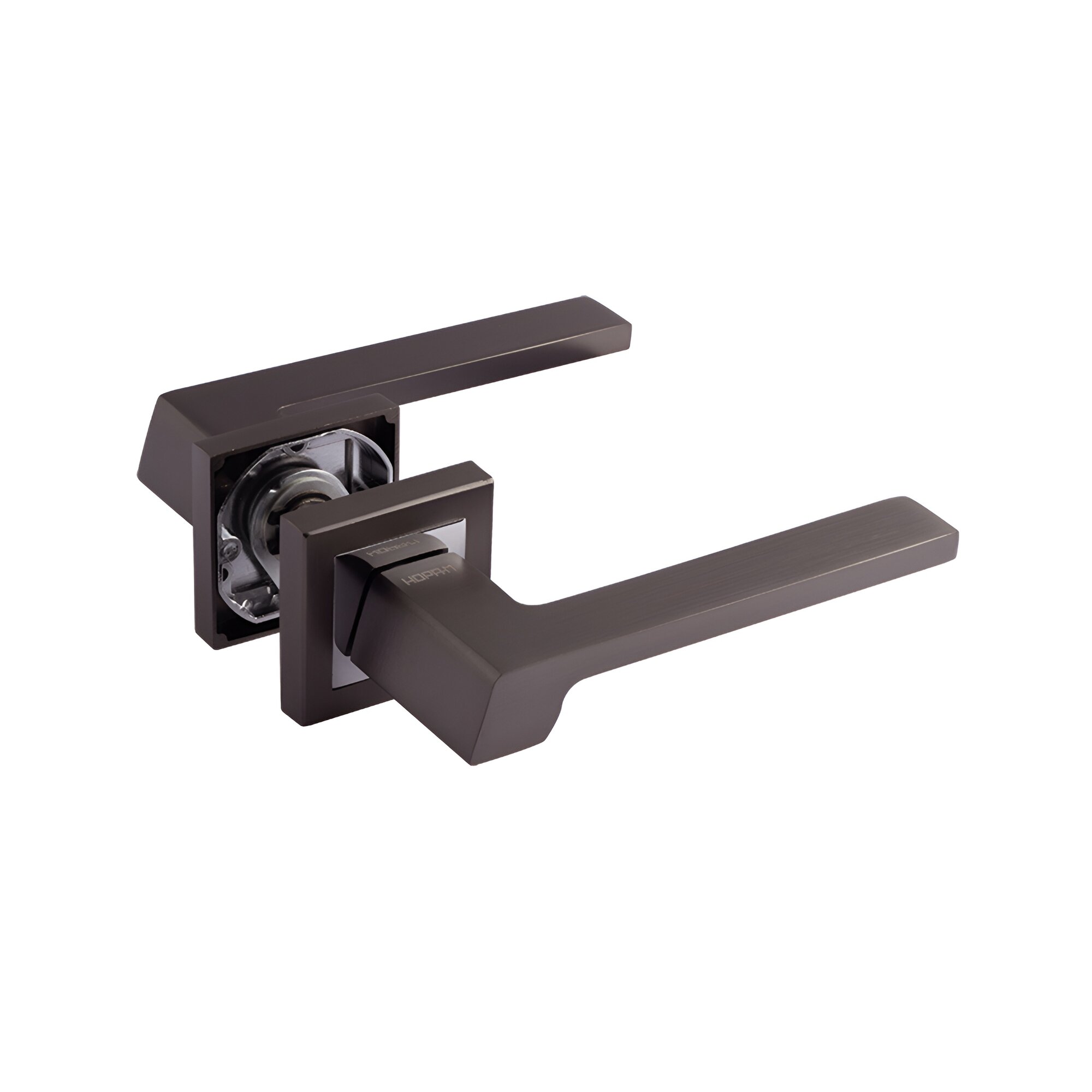 Ручка дверная "Нора-М" 111К AL, квадратная розетка, цвет: графит