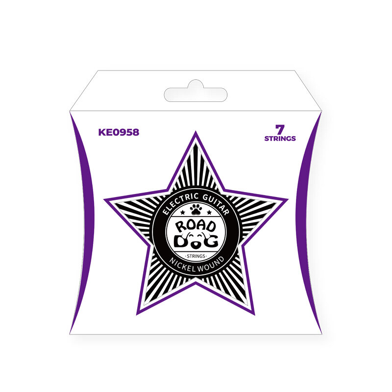 KE0958 Комплект струн для 7-струнной электрогитары, никелированные, 9-58, Road Dog