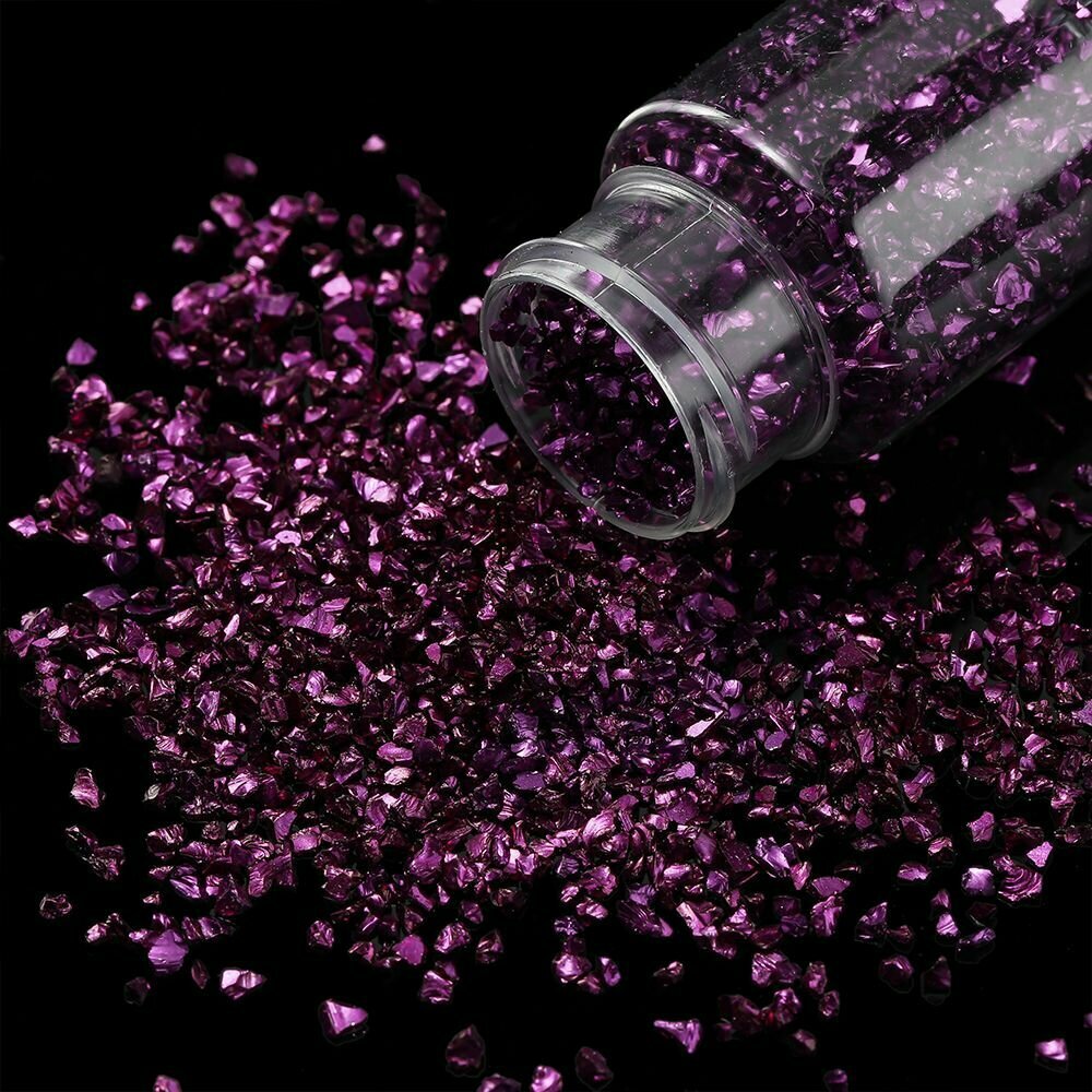 Кристаллы для эпоксидной смолы, стеклянная крошка 30ml красная и фиолетовая, декор для украшений, смолы и творческих проектов