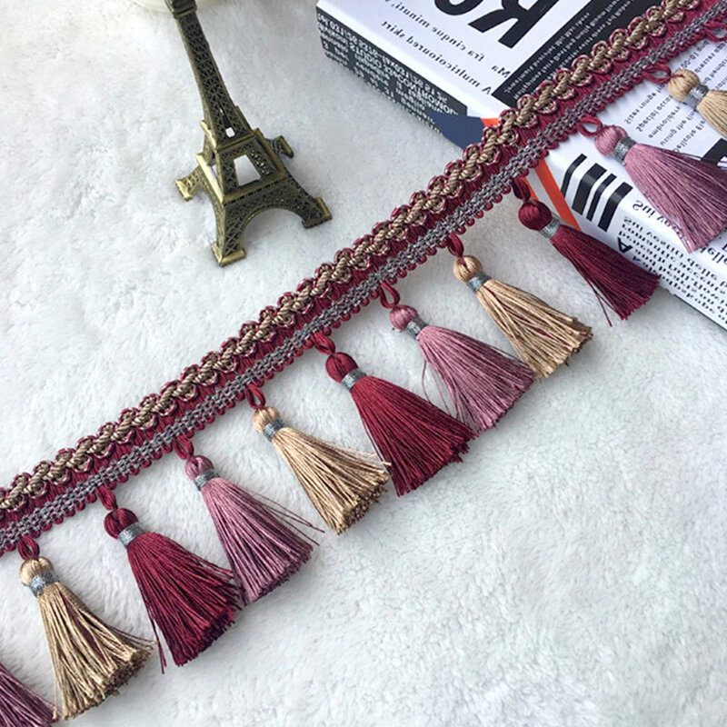 Бахрома декоративная для штор и рукоделия, тесьма с кисточками макраме для шитья, отделка тюля и подушек, 1 м