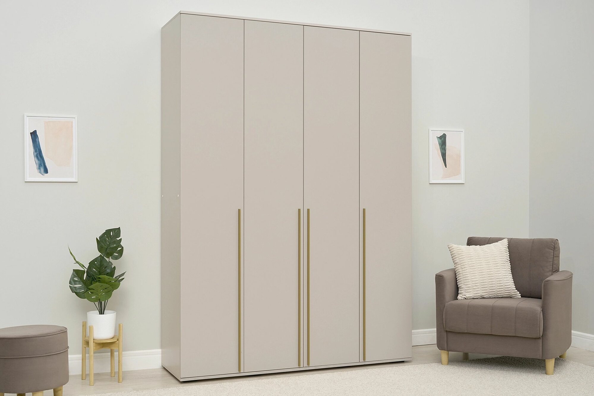 Норд Шкаф 4-х ств.(1600)(золото) (Кашемир)