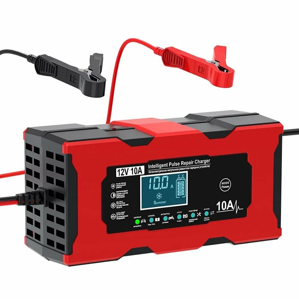 Зарядное устройство для гелевого аккумулятора 12 В 10 А, с режимом зимней зарядки, эффективность 85%
