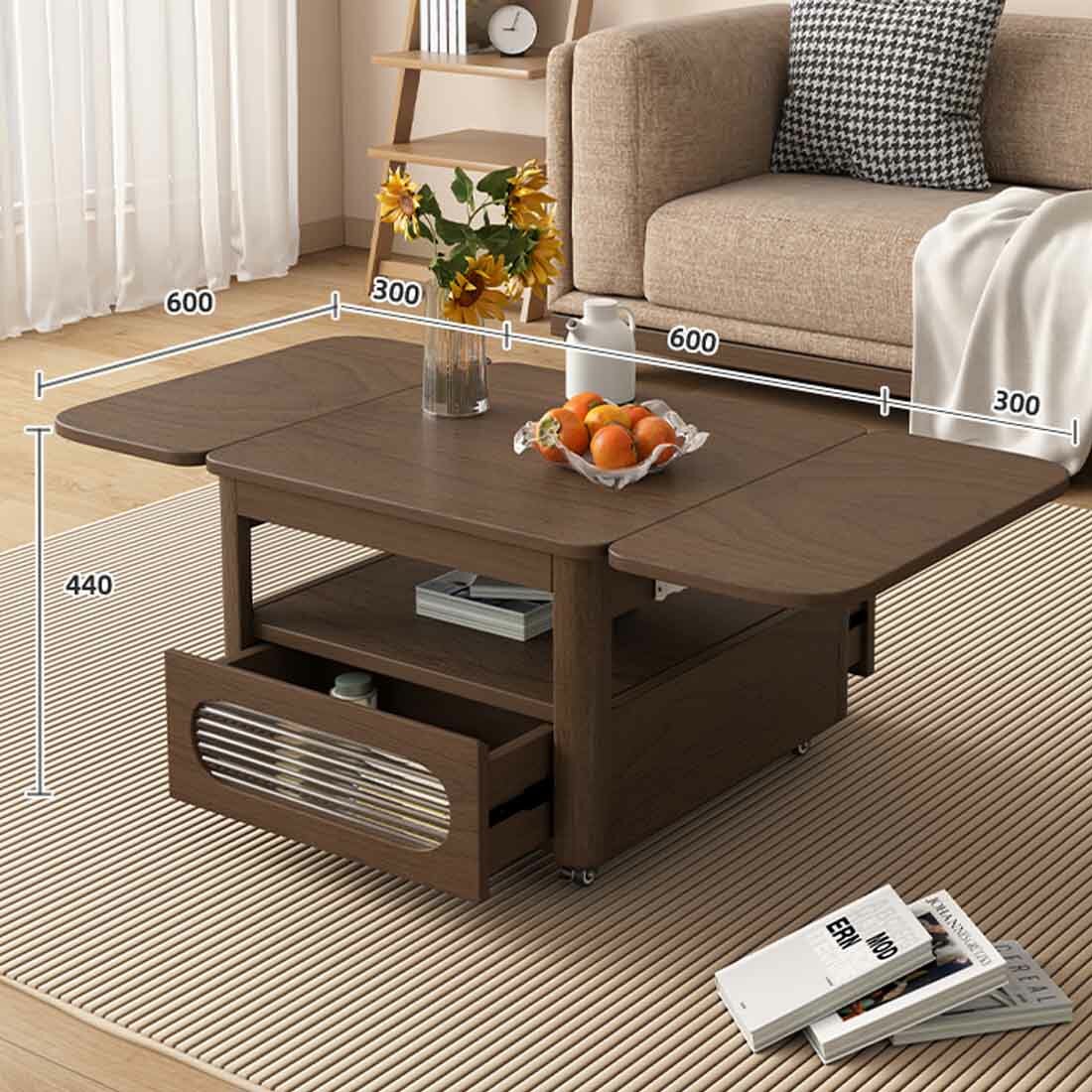 Раскладной кофейный столик с двумя ящиками Maeve (темный орех)