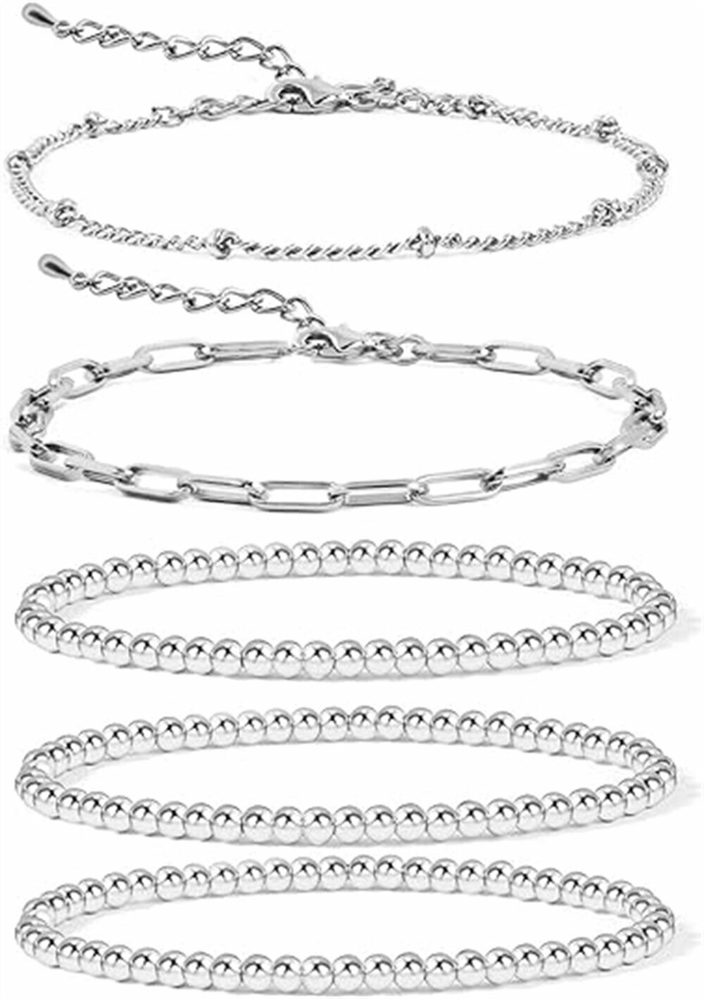 YMНабор браслетов Скрепка Кубанская Золото 14К 3/5шт