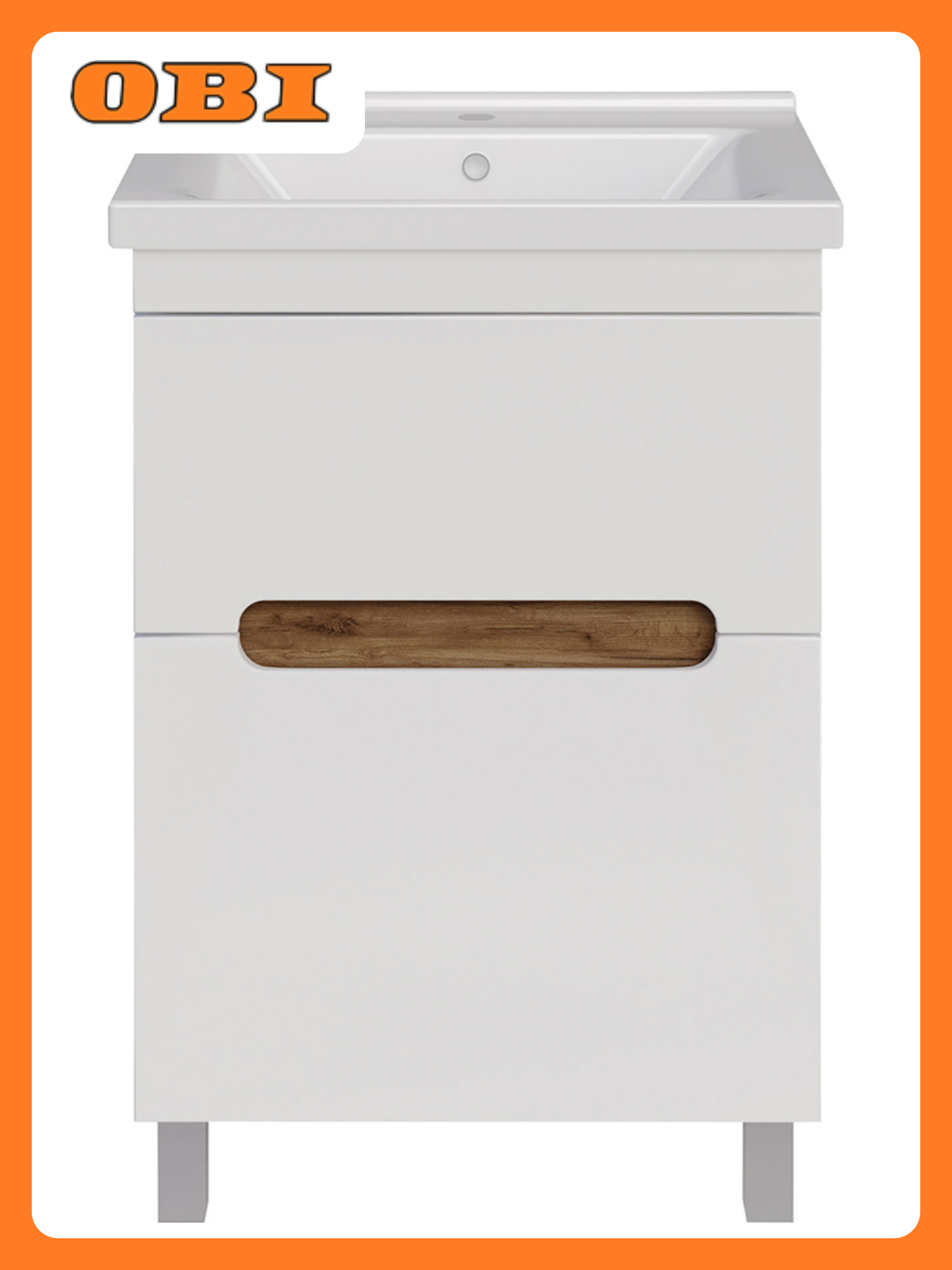 Тумба для ванной АСБ-Мебель "Вита 60", глянцевая, белая, 605х850х450мм