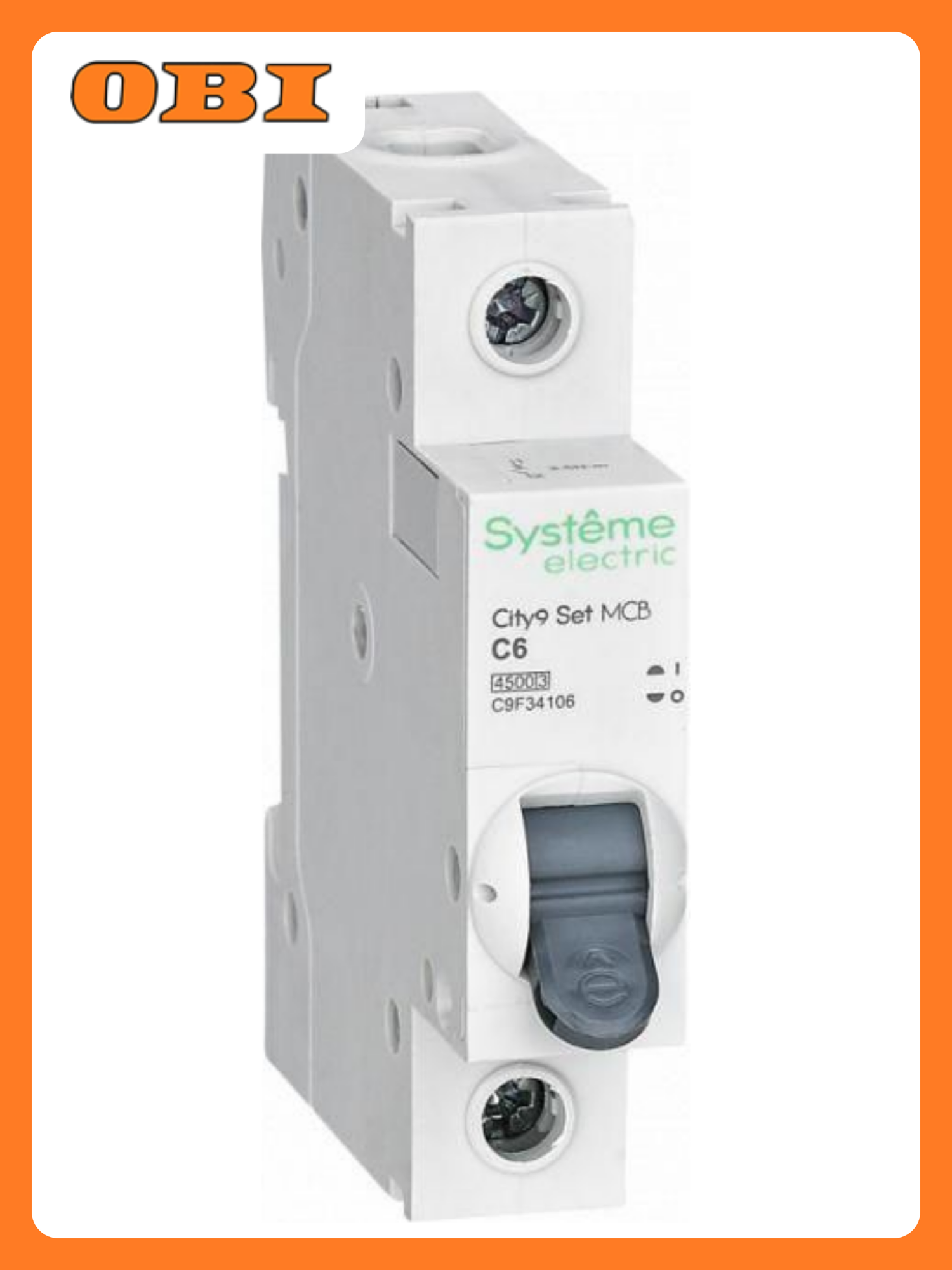 Выключатель автоматический модульный 1п C 6А 4.5кА City9 Set 230В SE C9F34106