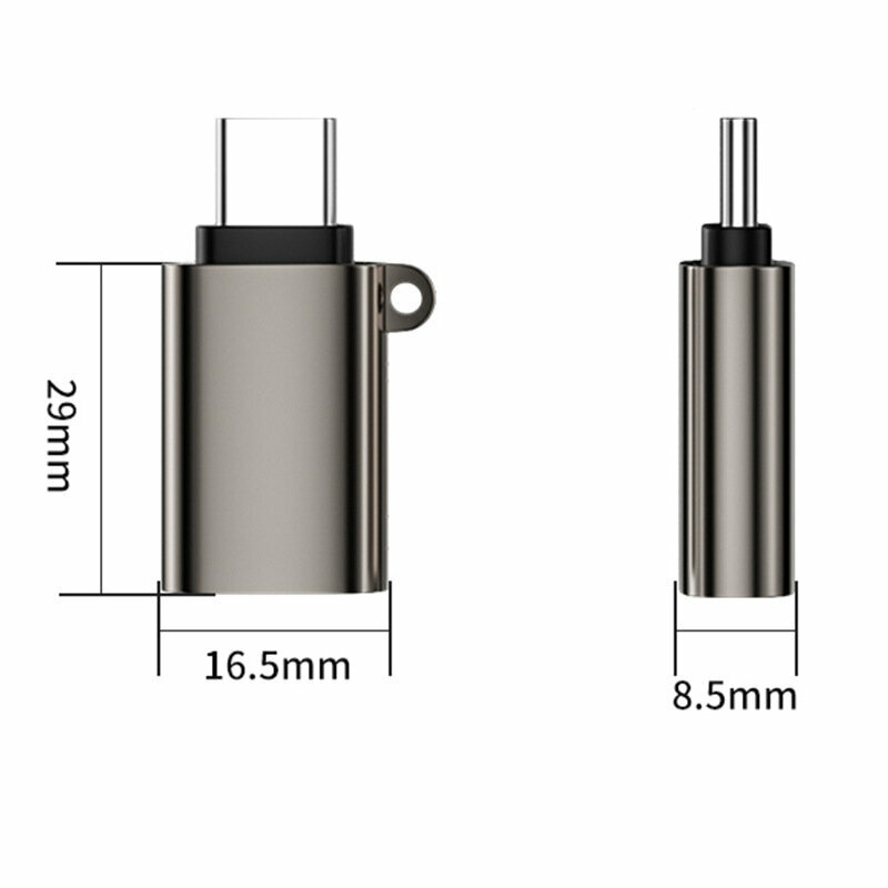Адаптер OTG Type-C в USB 3.0 с корпусом из цинкового сплава овальной формы для смартфонов планшетов и USB-аксессуаров