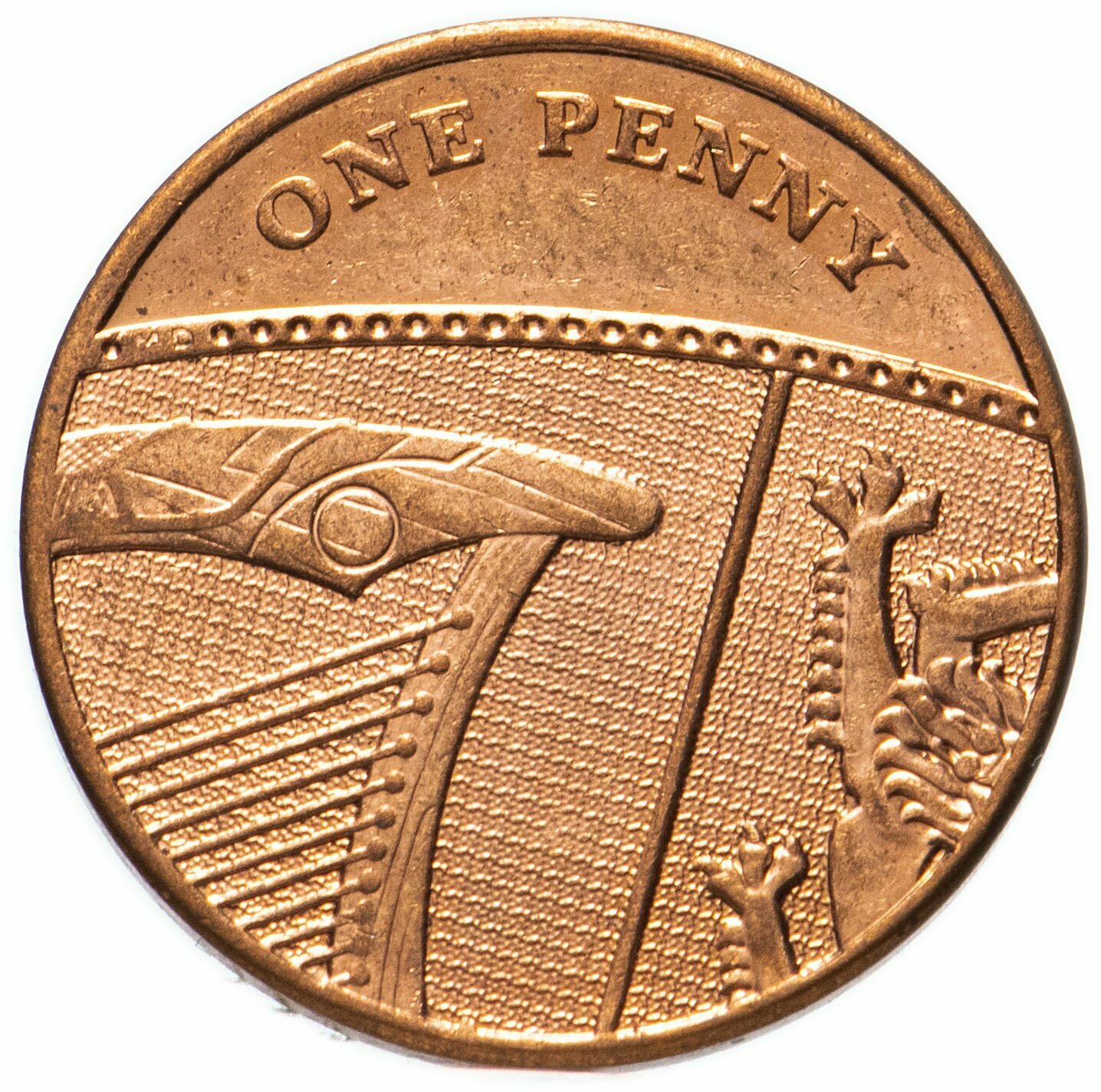 Великобритания 1 пенни penny 2008-2015, Сталь, в сохранности AU-UNC