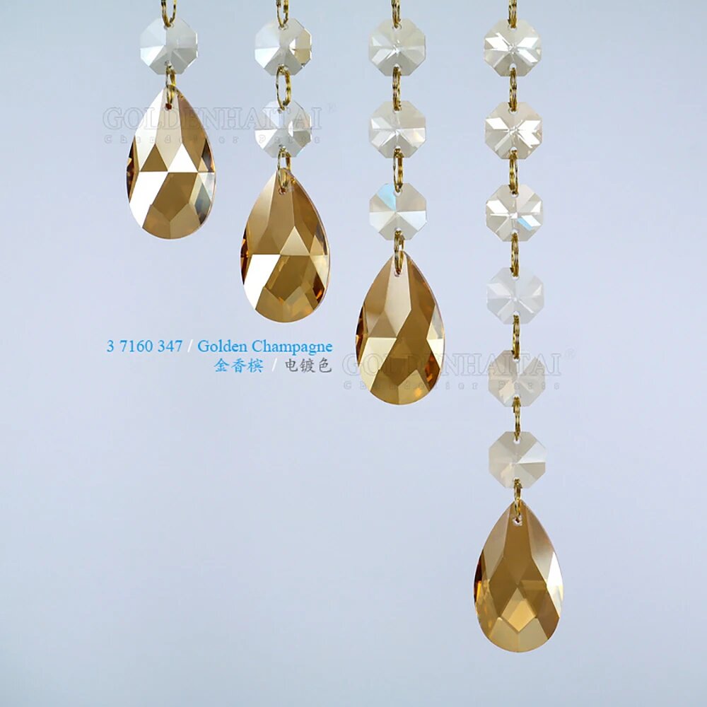 Хрустальные подвески для люстры 38 мм L, Gold Champagne