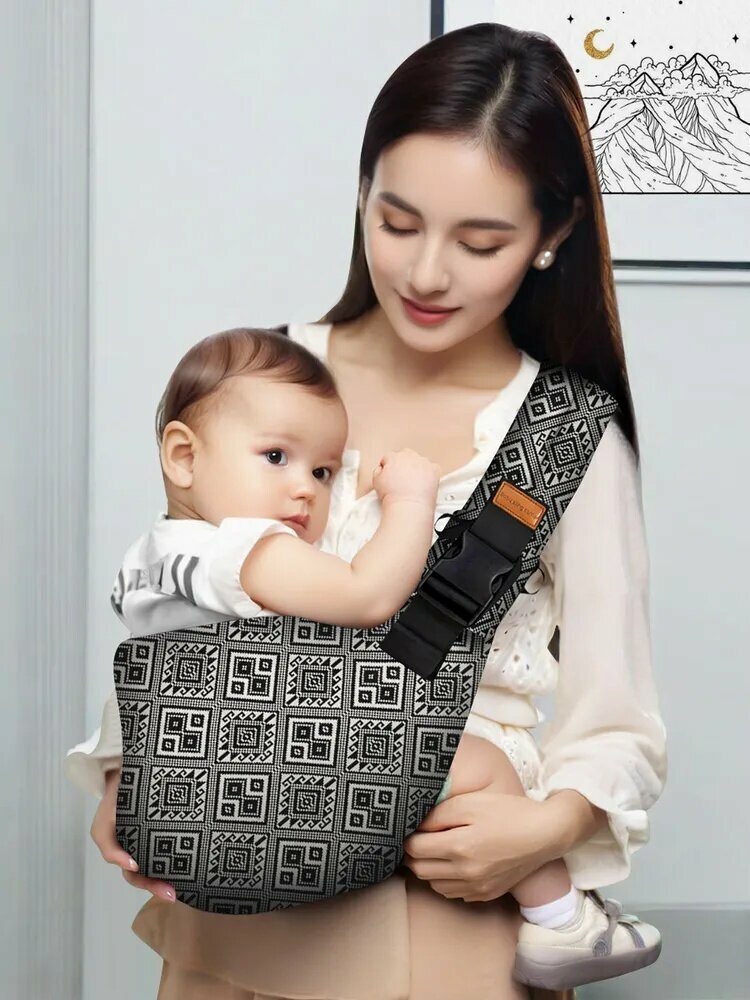 Слинг-рюкзак "Май", для детей, для снижения нагрузки на спину родителя, черный