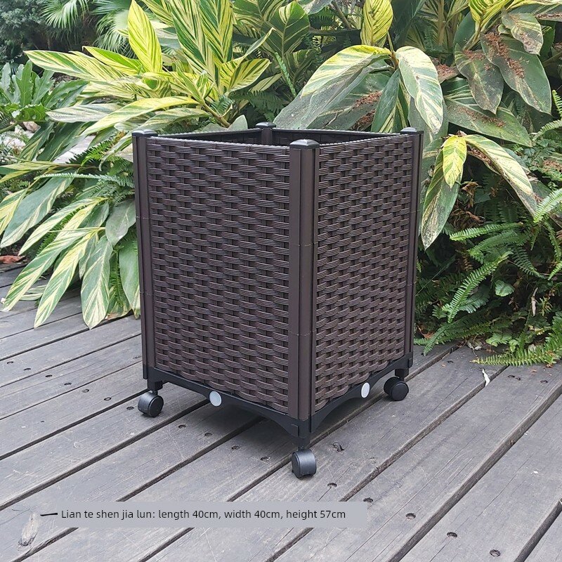 Глубокий 1-отсековый пластиковый контейнер, 40x40x57 см садовый ящик для овощей