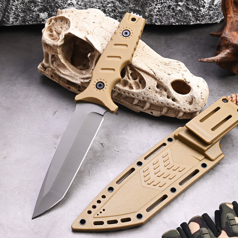 Новый нож с прямым лезвием для активного отдыха, тактический нож для кемпинга из высокопрочного материала, портативный нож для выживания.