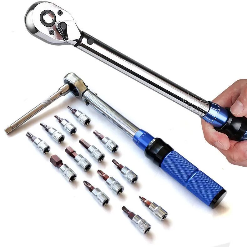 15 шт. динамометрический ключ для велосипеда 1/4 ',2-24 нм, набор динамометрических ключей, Набор шестигранных, звездообразных/звездообразных торцевых головок, удлинительных стержней