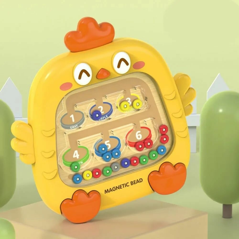 Магнитная доска для рисования для детей Интерактивная игрушка-цыпленок развивает творческие способности Доска-лабиринт с цифрами и цветами