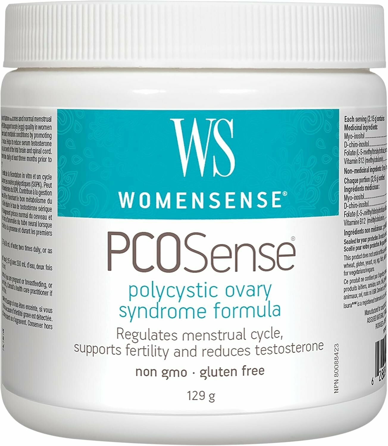 Natural Factors, PCOSense , Myo-inositol. Мио-инозитол и D-хиро-инозитол, 129 грамм.