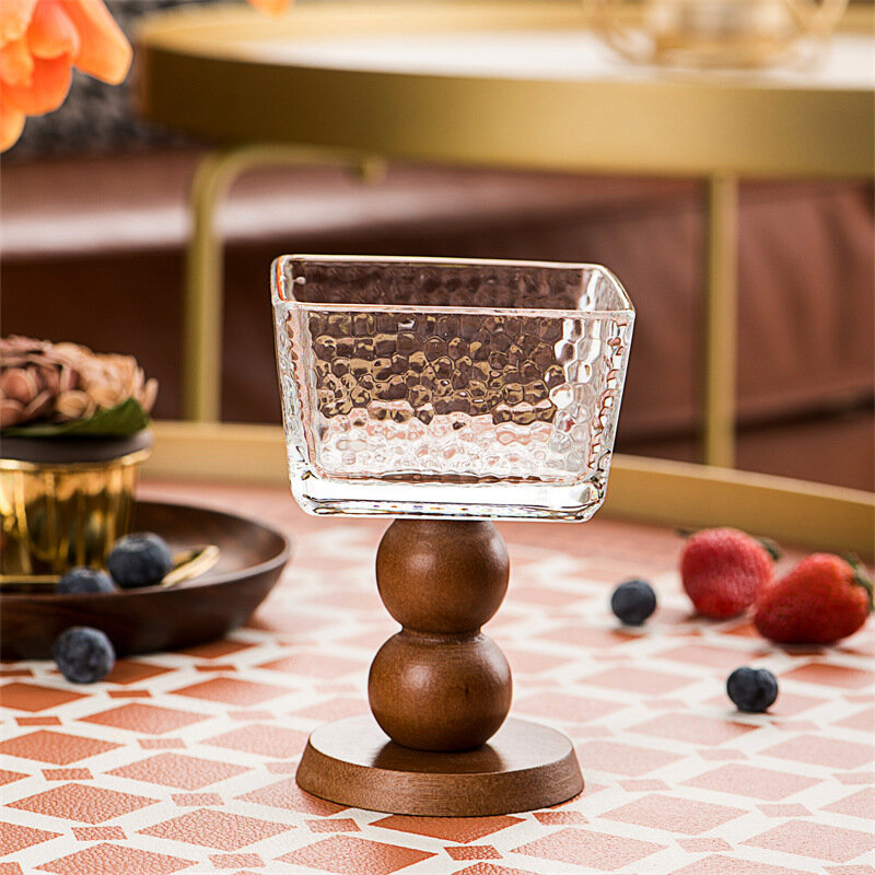 Чаша для мороженого, французская винтажная десертная чаша, стеклянная чаша-бокал, фруктовница, домашняя чаша для
