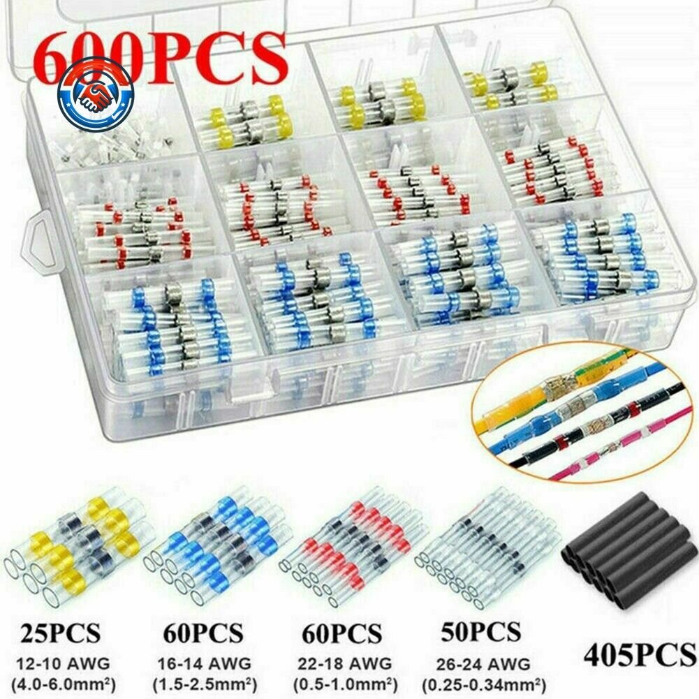 Набор термоусадочных соединителей для кабель-каналов, герметичные пайки без обжима, 50-800 шт, водонепроницаемые, для авто и морских работ