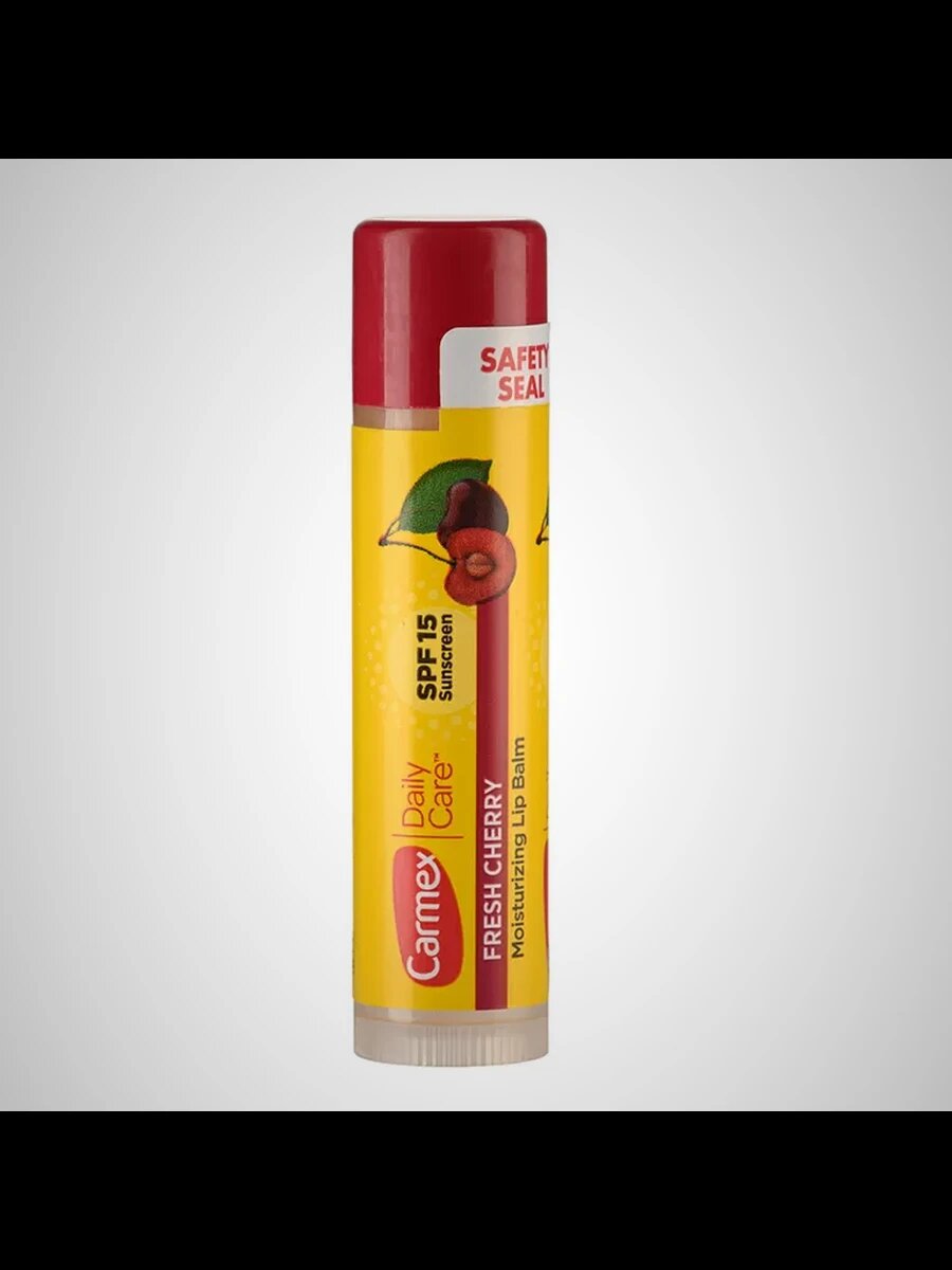 Carmex Cherry Moisturising Lip Balm, Бальзам для губ с ароматом вишни с защитой SPF15, в стике 4,25 гр