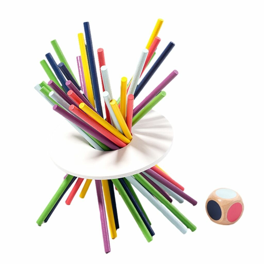 (1 комплект) Настольная игра "деревянная палочка-выручалочка", детская игровая палочка-выручалочка для цветового баланса