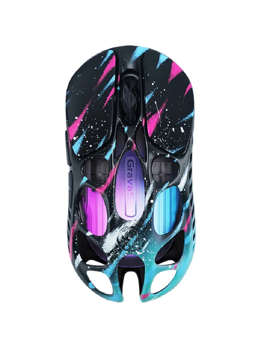 Gravastar Mercury X Pro Special Edition Neon Graffiti, черный/фиолетовый, игровая беспроводная мышь
