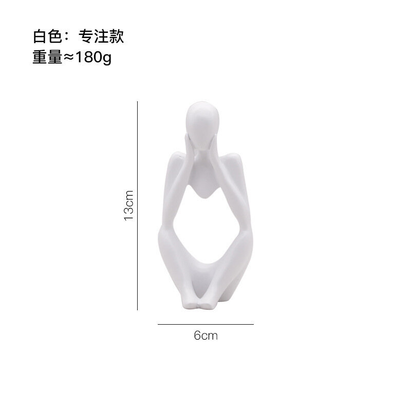 Набор абстрактных фигурок медитирующих для украшения дома, включающий абстрактные фигуры, элементы дизайна, украшения и предметы интерьера.