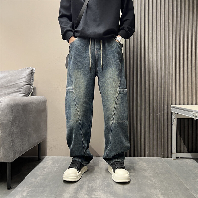 Тренд RONG CH Мужские Джинсы Высокий Улица Вайб Весна-Лето Нисше Хип-Хоп Деним, Размер_2XL