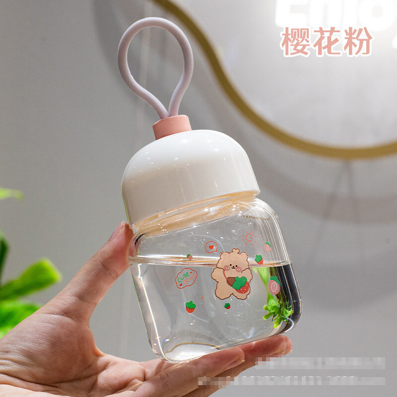 Клубничный медведь мультфильм детский стакан для воды на открытом воздухе портативный пластиковый стакан милый