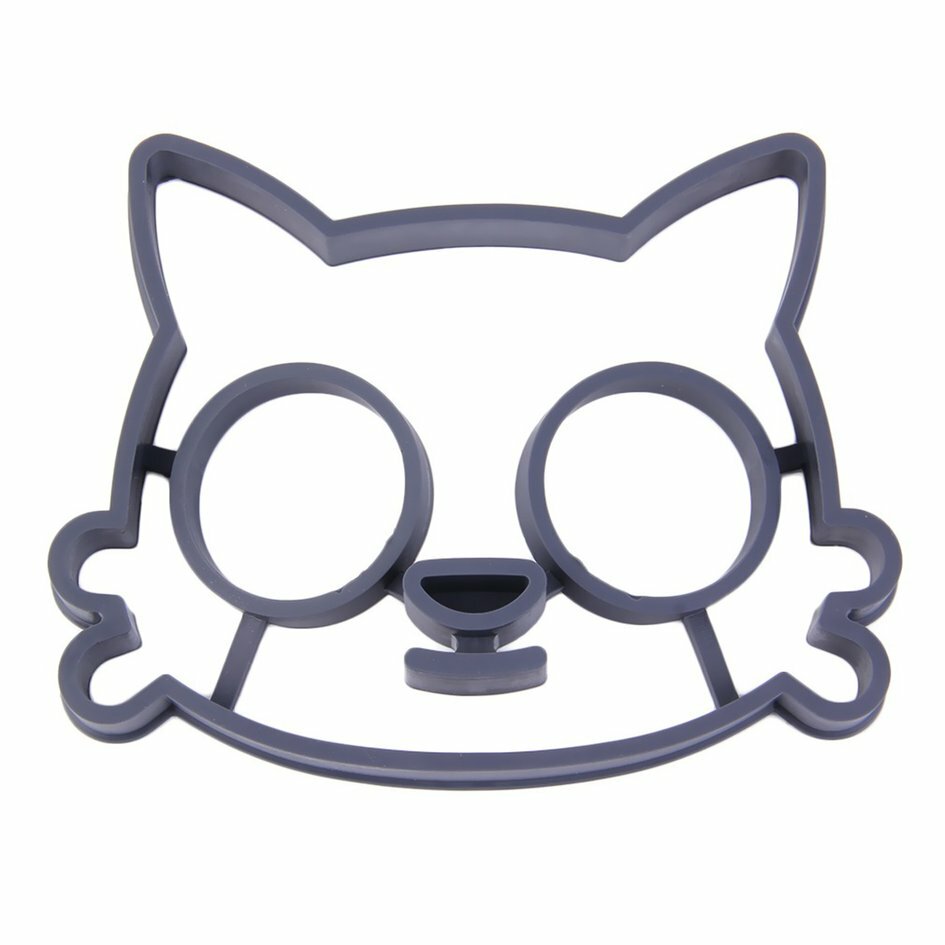 Кухонная силиконовая форма для яиц «Кошка» Форма для жареных яиц «Кошка» Симпатичная интересная форма - серая