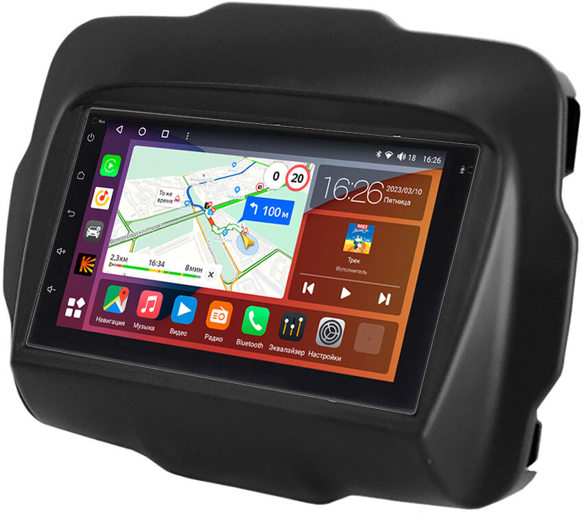 Штатная магнитола Jeep Renegade 2014-2025 Canbox H-Line 4477-RP-11-629-294 Android 10 (4G-SIM, 4/32, DSP, QLed)