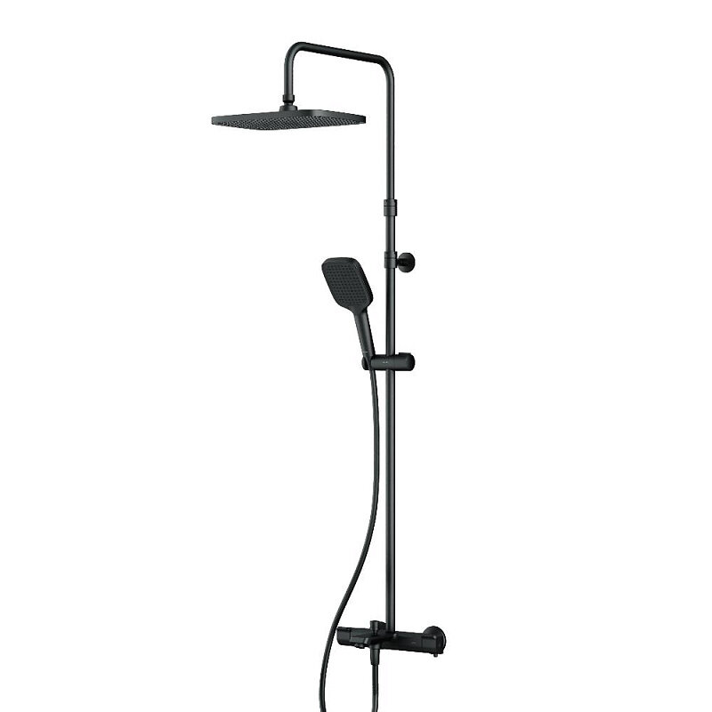 Душевая система для ванны и душа Am.Pm Func (F078F522) с тропическим душем и термостатом, черная