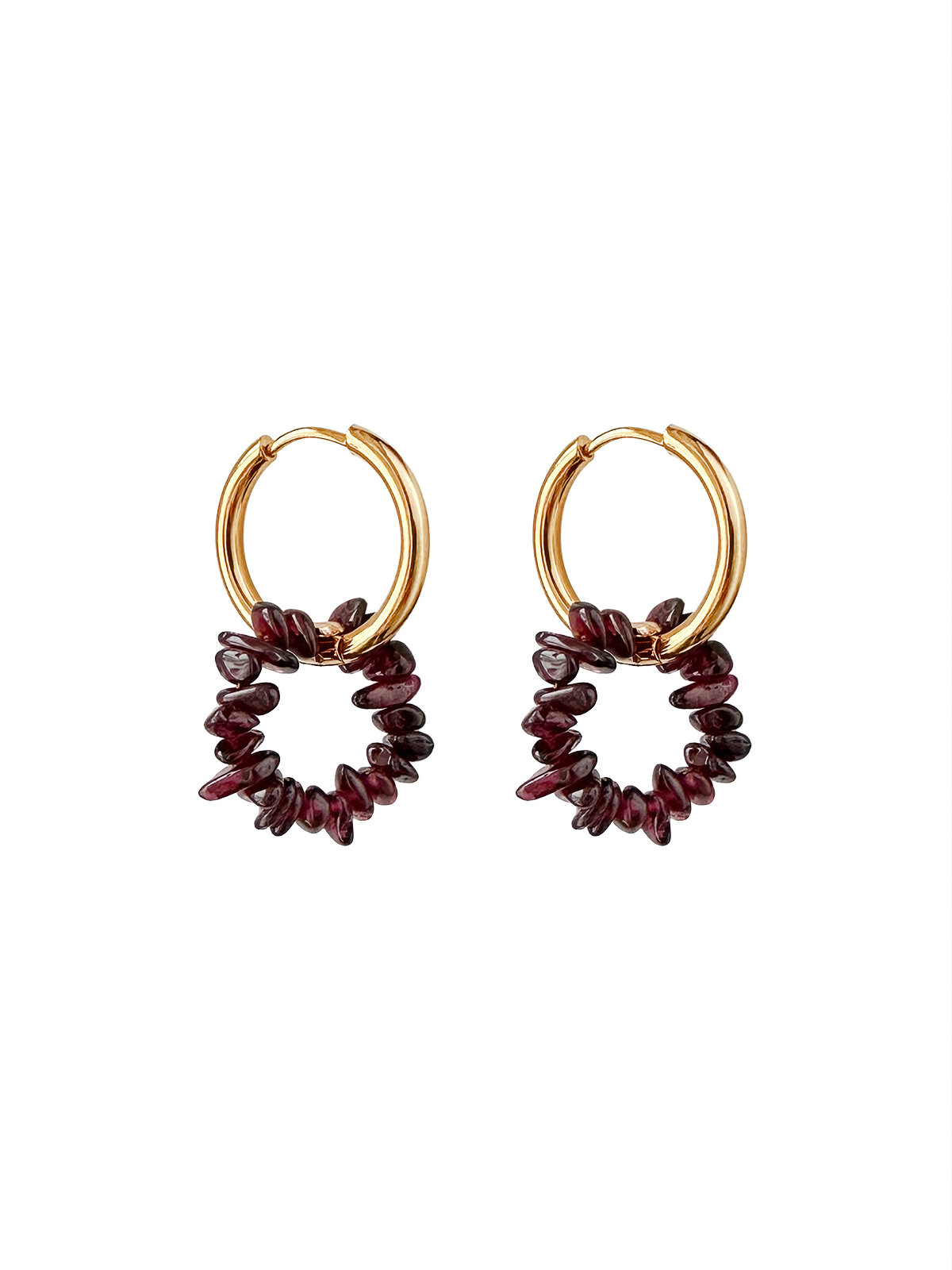 Серьги с подвесками, конго, гранат