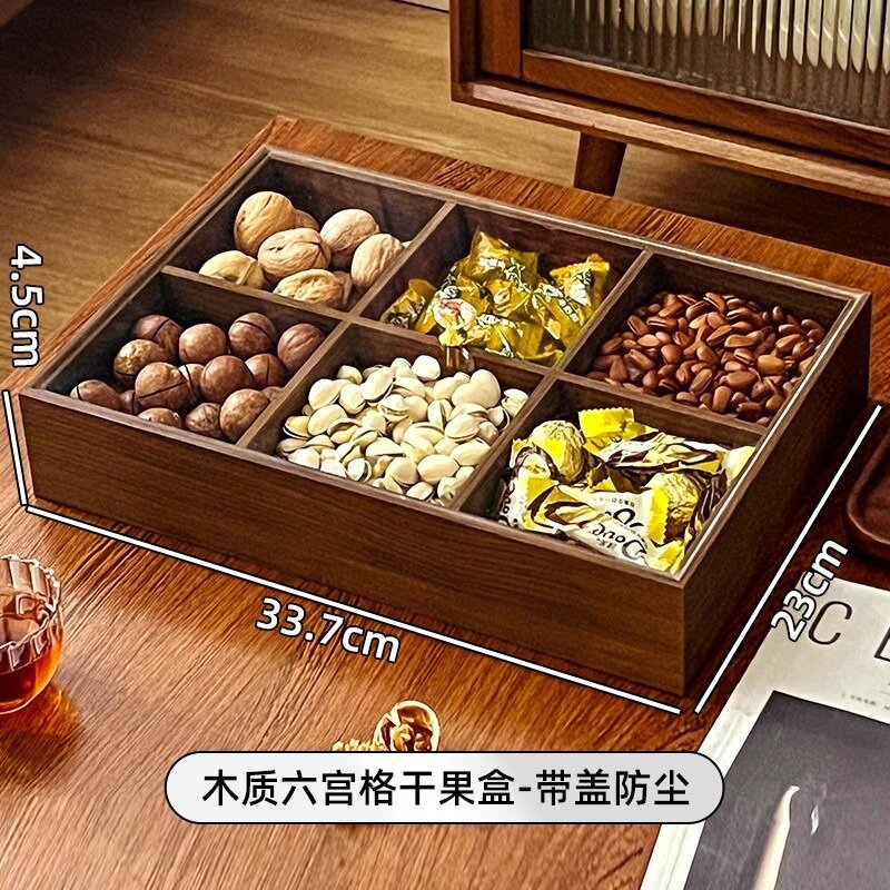 Деревянная коробка для орехов, поднос для закусок, деревянная тарелка для орехов и фруктов, поднос для гостиной, кофейный столик, домашний поднос, коробка для сахара, бесплатная доставка