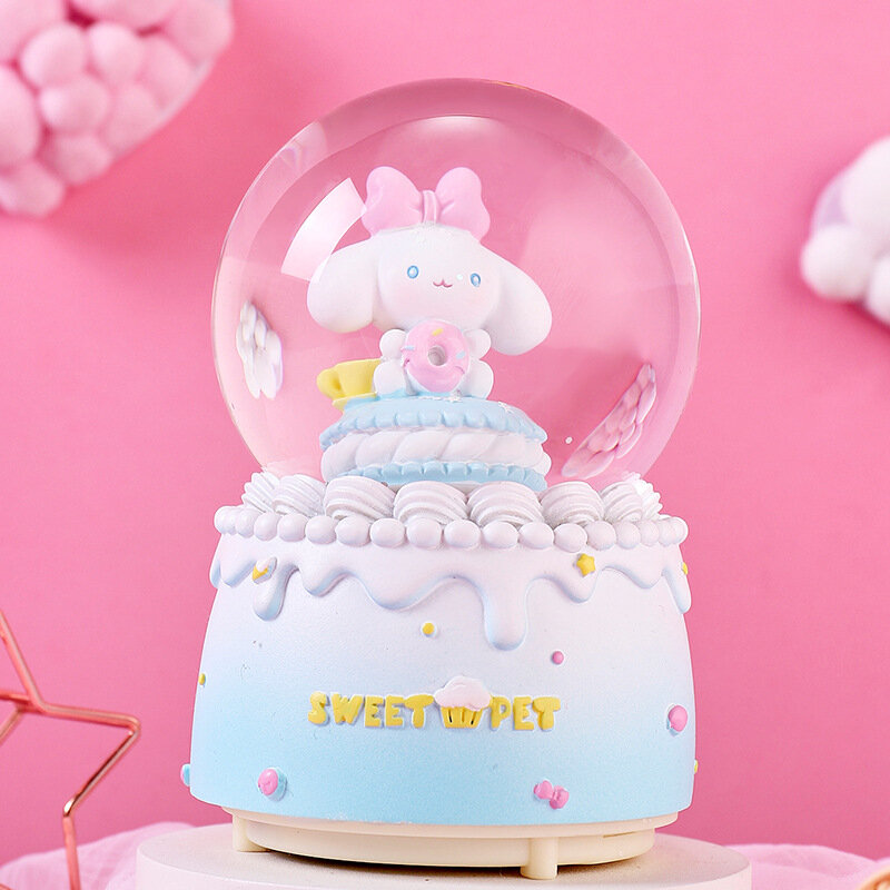 Мечтательная девочка, музыкальная шкатулка с кристальным шаром в виде единорога, украшение, музыкальная шкатулка для студентов, снежинка, водяной шар, подарок на день рождения