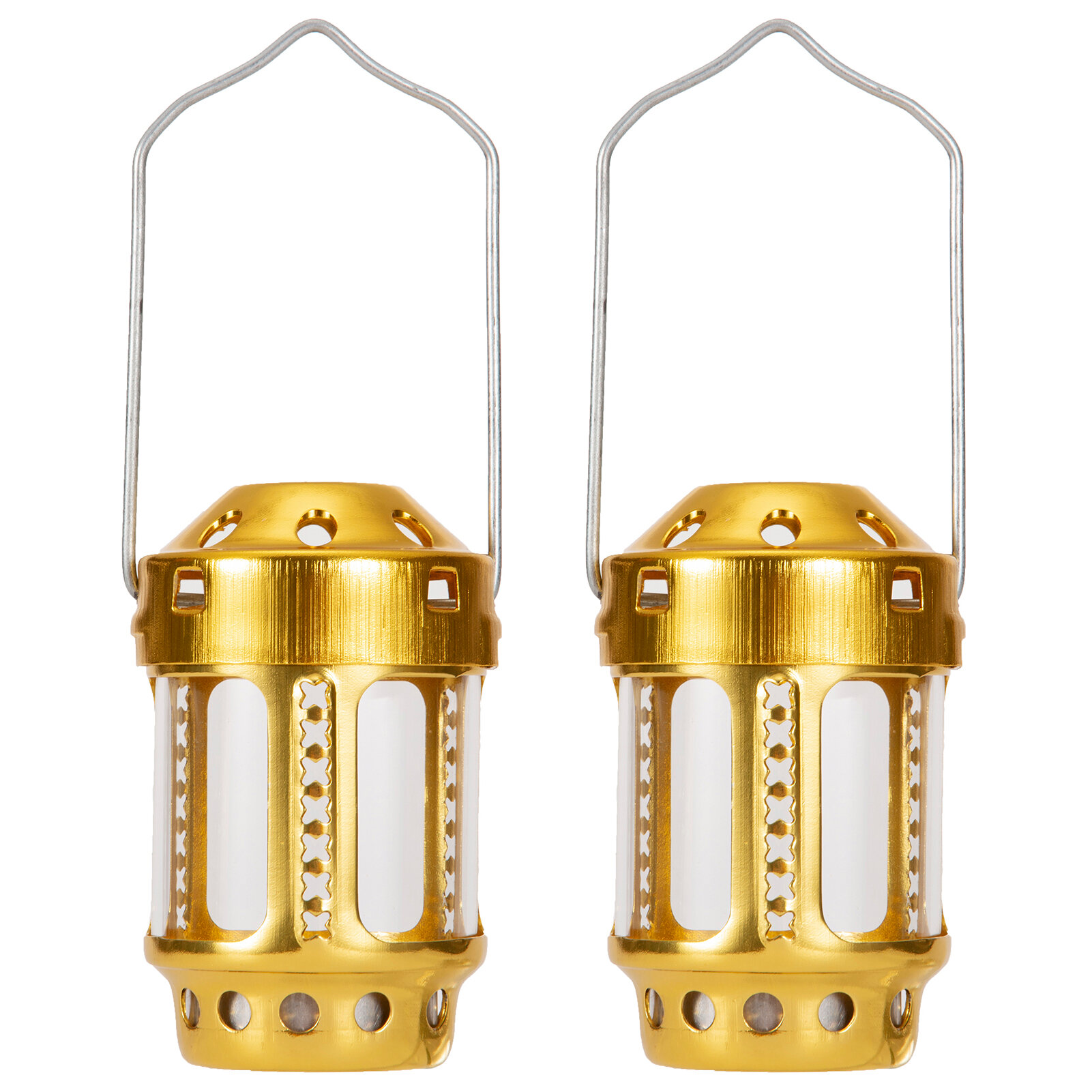 Портативная свечная лампа для ночной рыбалки и наружного кемпинга из алюминиевого сплава, цвет серебристый/золотой (доступно), размер серебристой 11*7*7см (1шт), вес серебристой 99.5г (1шт), количество 2 штуки