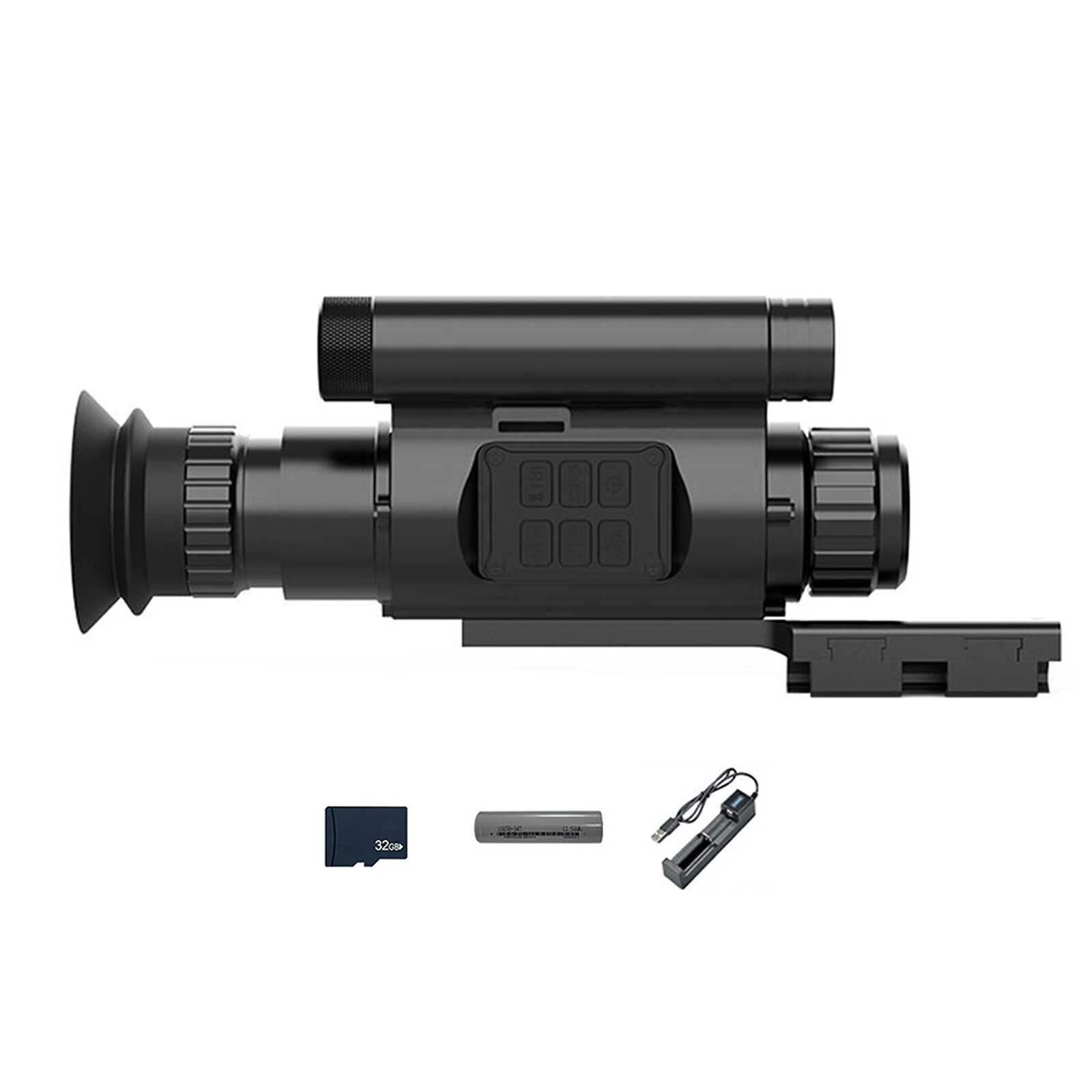 Тепловизионная прицель с цифровым зумом 4X инфракрасная ночная видимая 1.2-дюймовый экран OLED 3MP монокуляр 1920*1080 разрешение изображения 1920*1080 видео MOV формат 8ч время работы 3.7V напряжение 300м инфракрасный диапазон 32GB карта памяти металл