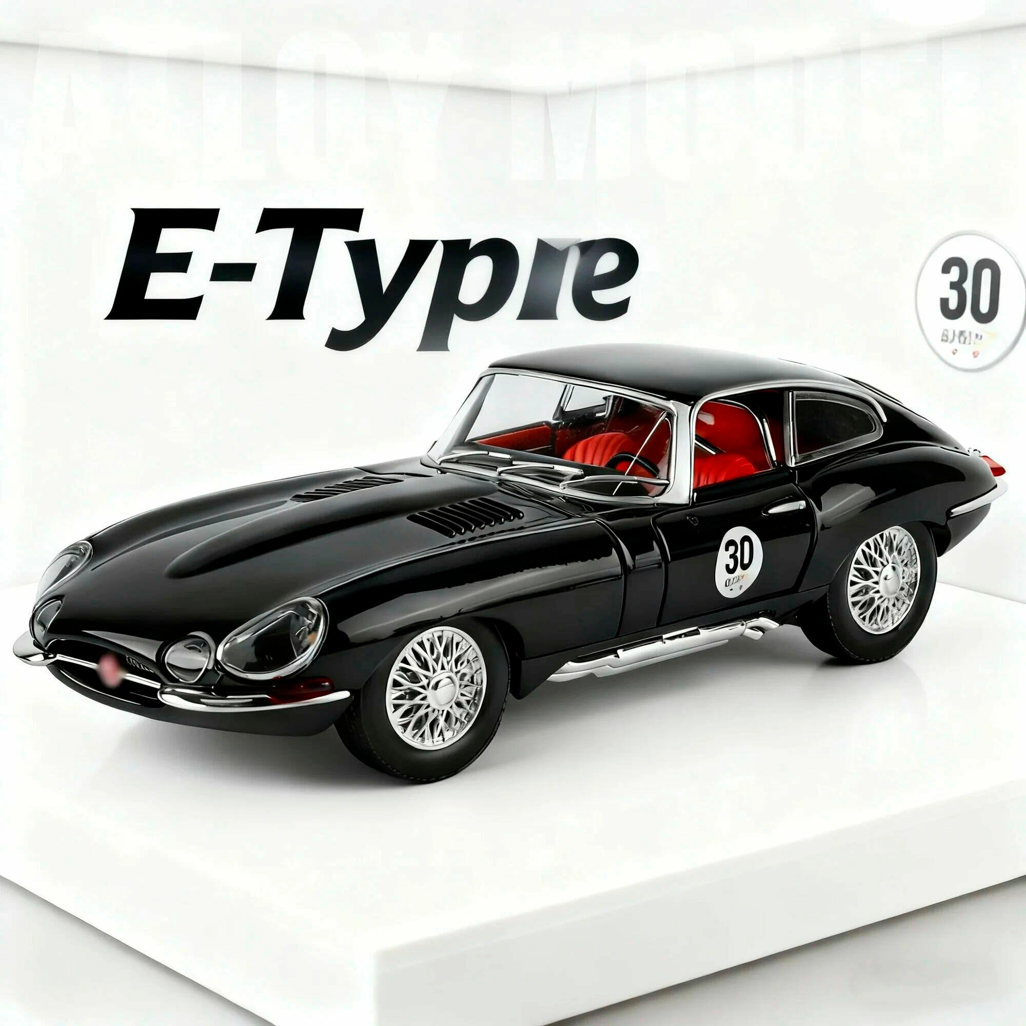Машинка Jaguar E-Type Reborn 1961. Металлическая модель автомобиля Ягуар Итайп Реборн черный 19см. Инерционная игрушка машина 1:24