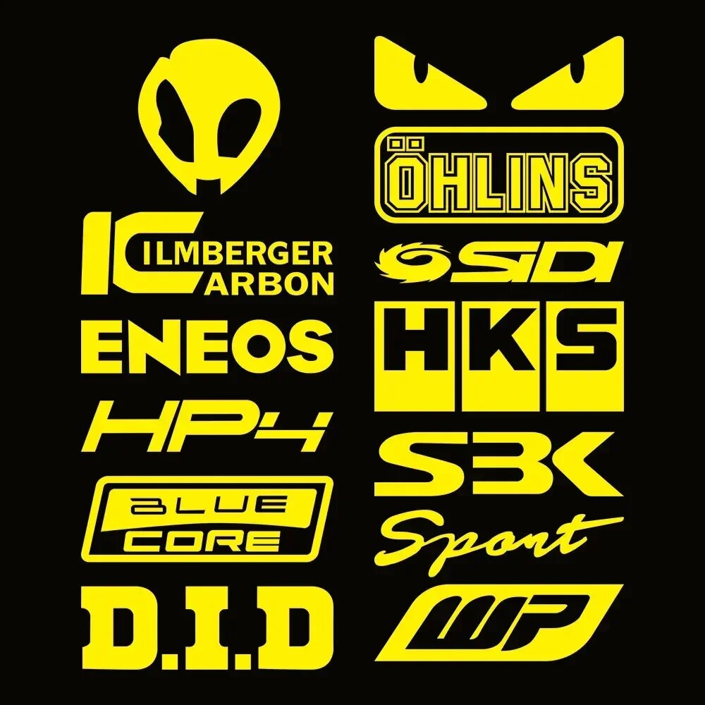 Верхняя обтекатель с логотипом головы инопланетянина S1000RR, наклейки для Желтый, 1 SET FL AB SET