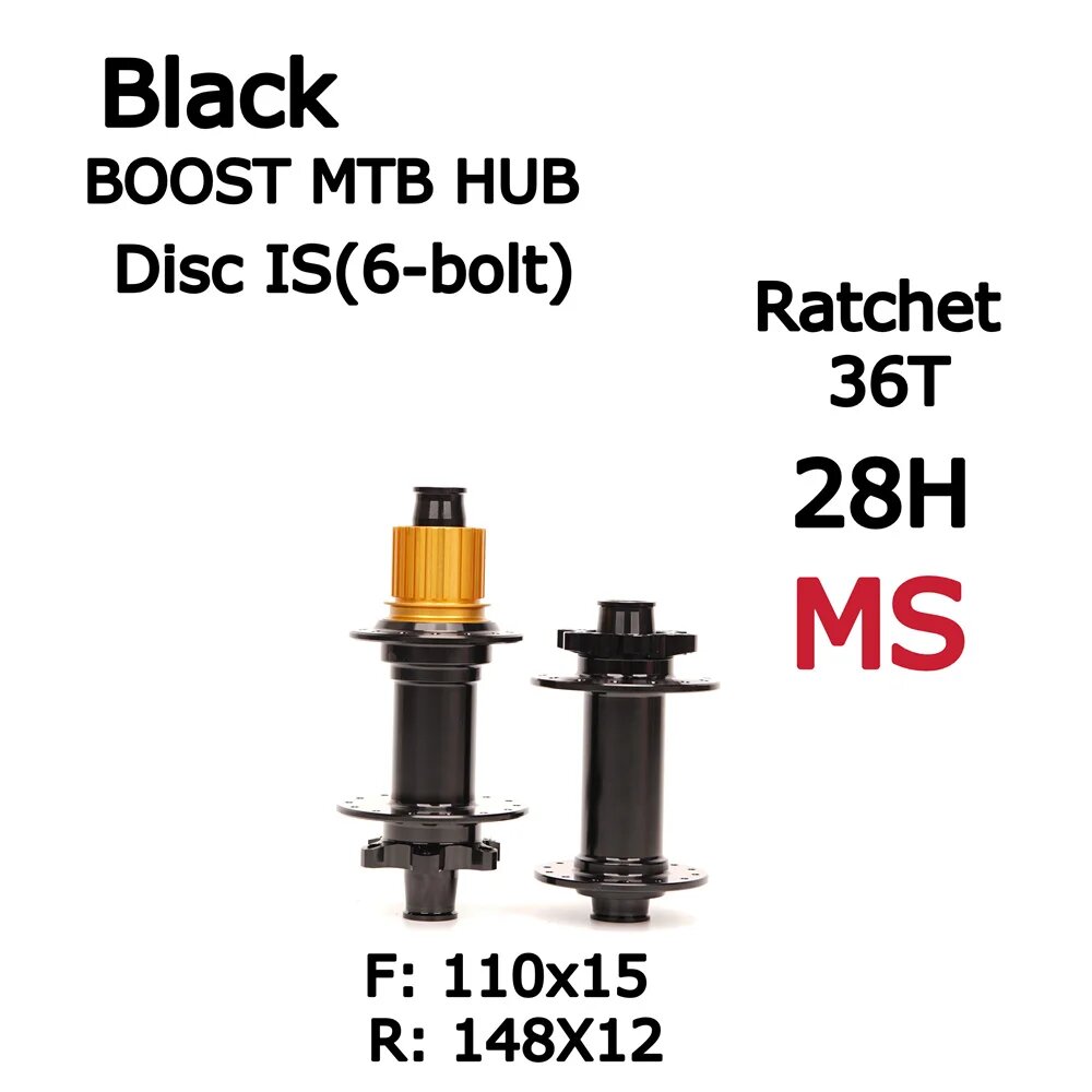 Велосипедная ступица BOOST HG XD MS110 * 15/148 * 12 36T с храповым Черный, Black BOOST MS 28H
