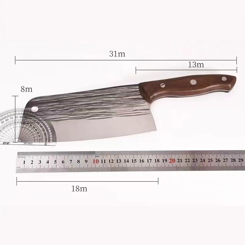 Нержавеющая сталь кухонный нож для нарезки мяса и овощей, острый бытовой нож, большой нож для ручной ковки, нож для измельчения костей, двойного назначения