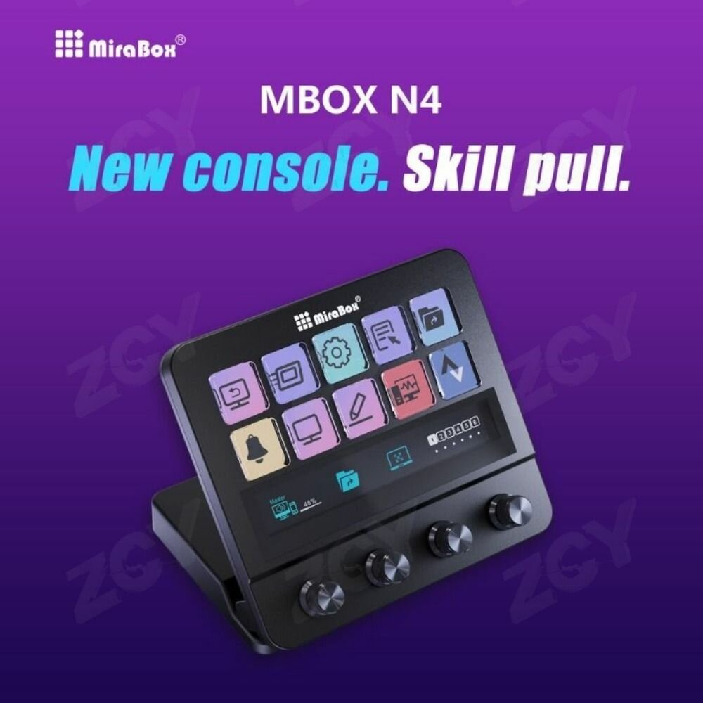 MBox N4 Stream Deck С Ручкой Mirabox StreamDeck LCD Кнопка Контроллер Для Создания Живого Контента Мини-клавиатура