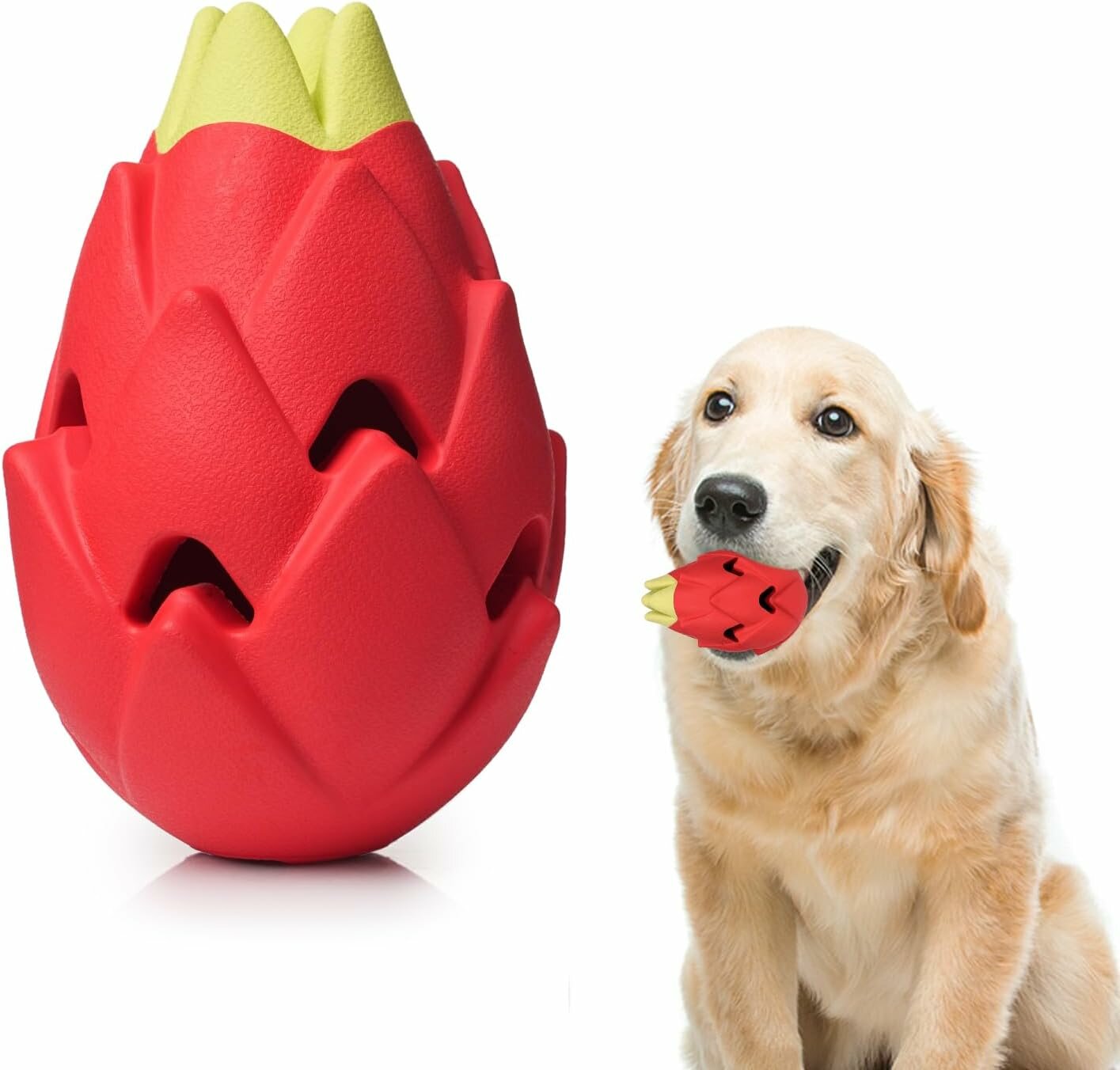 DINGXIAN Dragon Fruit игрушка для собак, прочная резина, неразрушимая, головоломка с лакомством, чистка зубов для агрессивных щенков