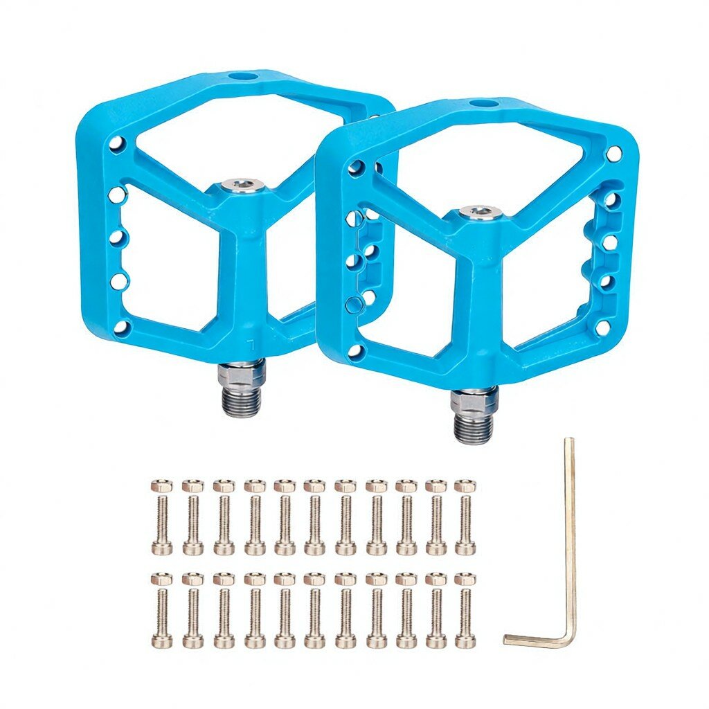 ZTTO Педали для горных велосипедов MTB из нитрилового волокна Платформенные плоские педали Антискользящие 9/16 дюйма Герметированный подшипник для BMX MTB горных велосипедов дорожных велосипедов Черный Красный Синий Оранжевый Зеленый Желтый Размер